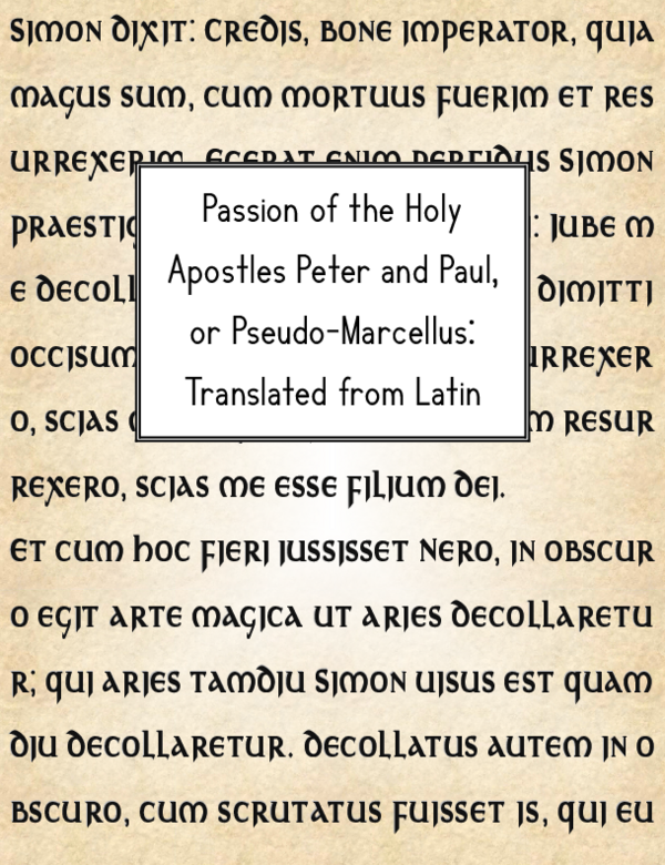 (PDF) Passion of the Holy Apostles Peter and Paul, or Pseudo-Marcellus ...