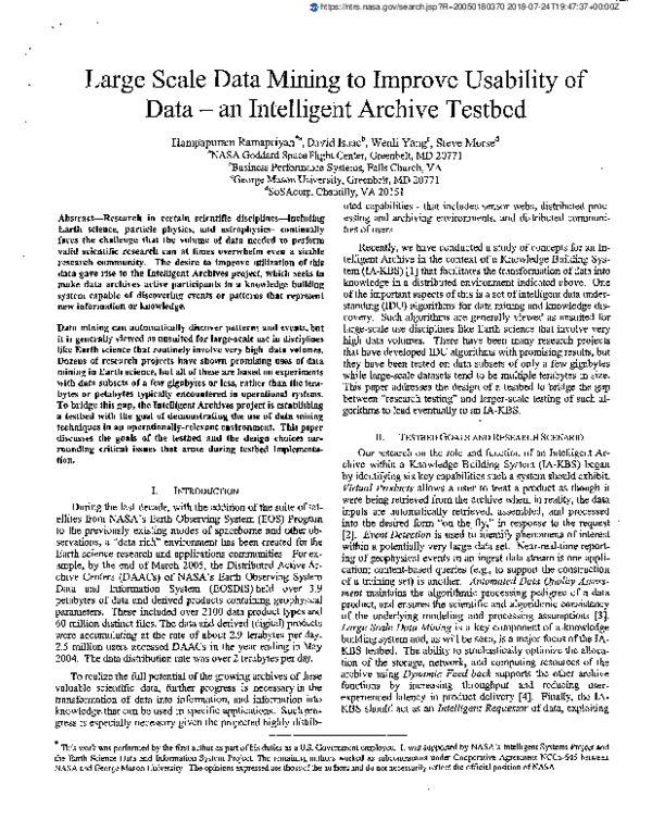 (PDF) Large scale data mining to improve usability of data - an ...