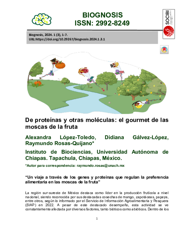(PDF) De proteínas y otras moléculas: el gourmet de las moscas de la fruta