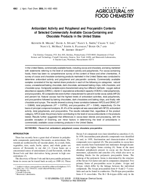 (PDF) Antioxidant Activity and Polyphenol and Procyanidin Contents of ...