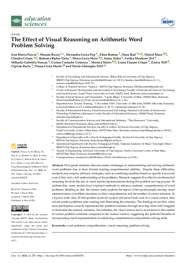 (PDF) The Effect of Visual Reasoning on Arithmetic Word Problem Solving