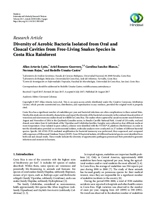 (PDF) Diversity of Aerobic Bacteria Isolated from Oral and Cloacal ...