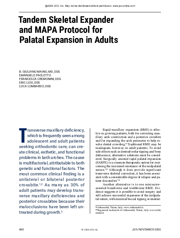 (PDF) Tandem Skeletal Expander and MAPA Protocol for Palatal Expansion ...