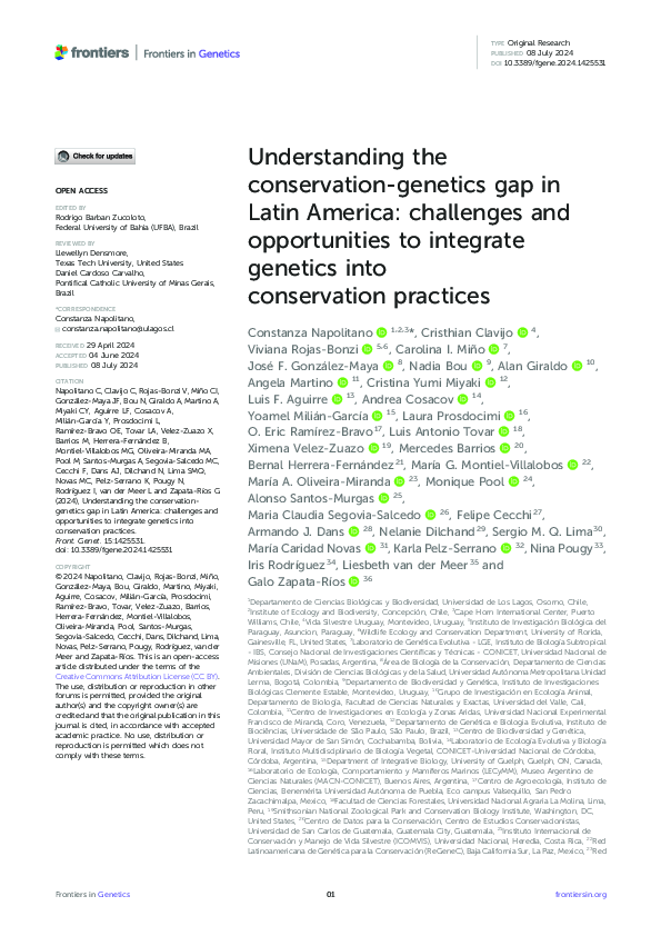 (PDF) Understanding the conservation-genetics gap in Latin America ...