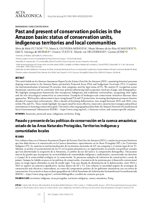 (PDF) Past and present of conservation policies in the Amazon basin ...