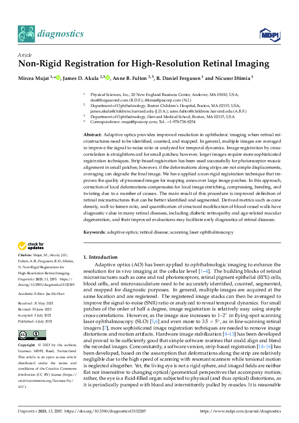 (PDF) Non-Rigid Registration for High-Resolution Retinal Imaging