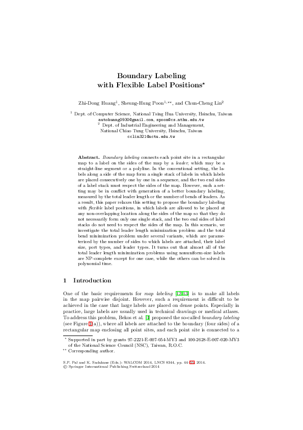 (PDF) Boundary Labeling with Flexible Label Positions
