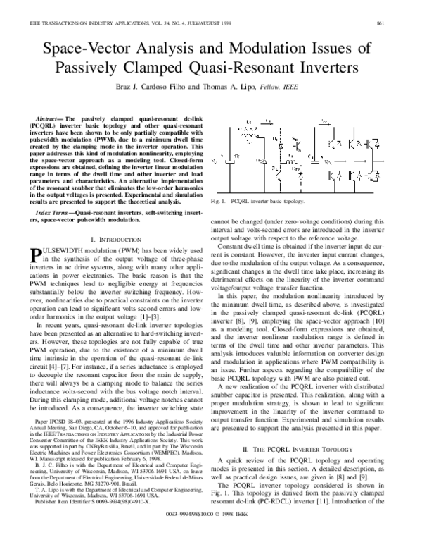 (PDF) Space-vector analysis and modulation issues of passively clamped ...