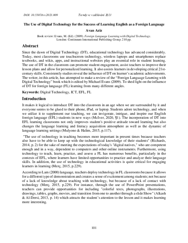 (PDF) The Use of Digital Technology for the Success of Learning English ...
