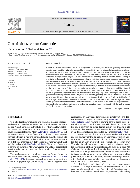 (PDF) Central pit craters on Ganymede