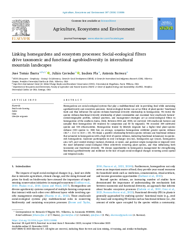 (PDF) Linking homegardens and ecosystem processes: Social-ecological ...