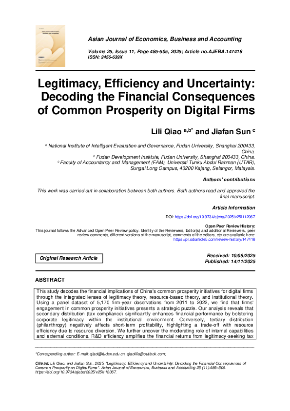 (PDF) Legitimacy, Efficiency and Uncertainty: Decoding the Financial ...