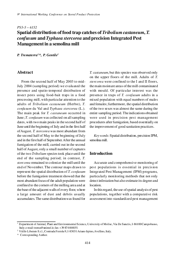 (PDF) Spatial distribution of food trap catches of Tribolium castaneum ...