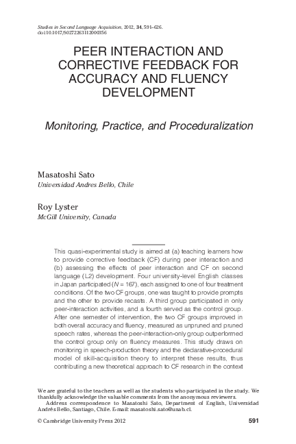 (PDF) Peer Interaction and Corrective Feedback for Accuracy and Fluency ...