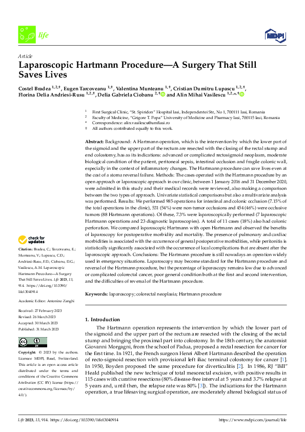 (PDF) Laparoscopic Hartmann Procedure—A Surgery That Still Saves Lives