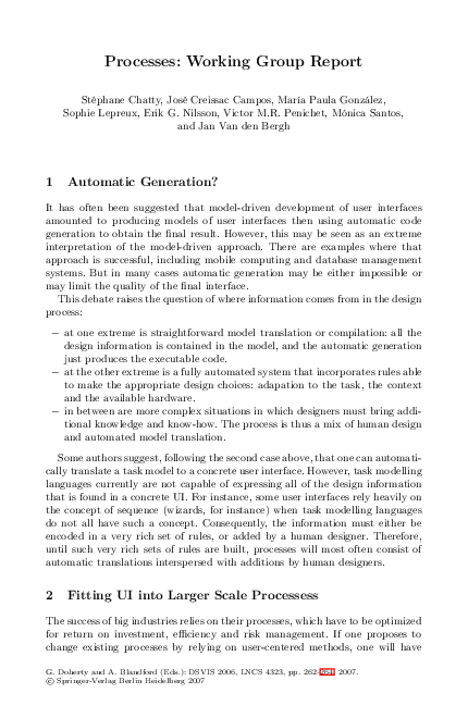 (PDF) Processes: Working Group Report