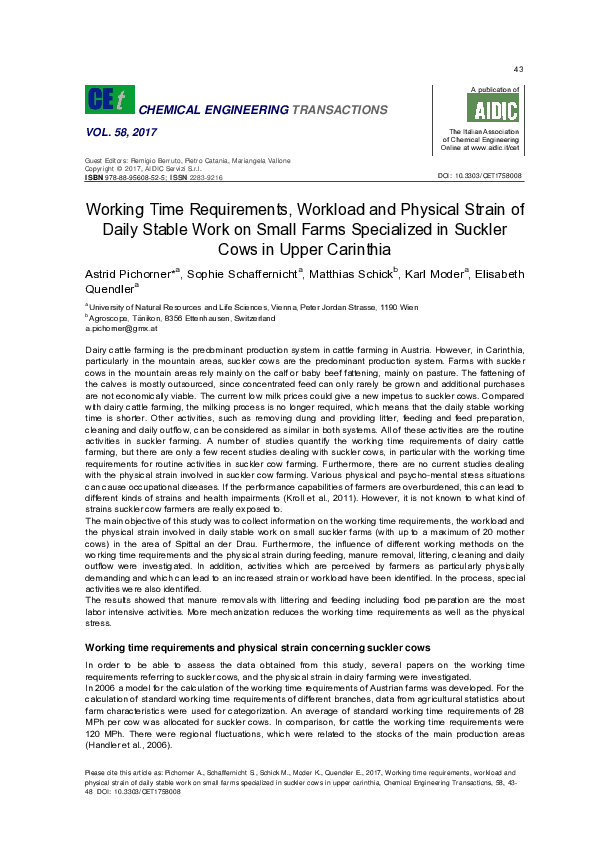 (PDF) Working Time Requirements, Workload and Physical Strain of Daily ...
