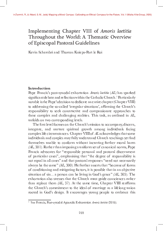 (PDF) Implementing Chapter VIII of Amoris Laetitia Throughout the World ...