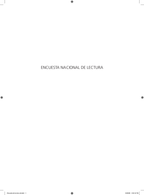 (PDF) ENCUESTA NACIONAL DE LECTURA Consejo Nacional para la Cultura y ...