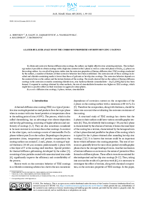 (PDF) A Layer-by-Layer Analysis of the Corrosion Properties of ...