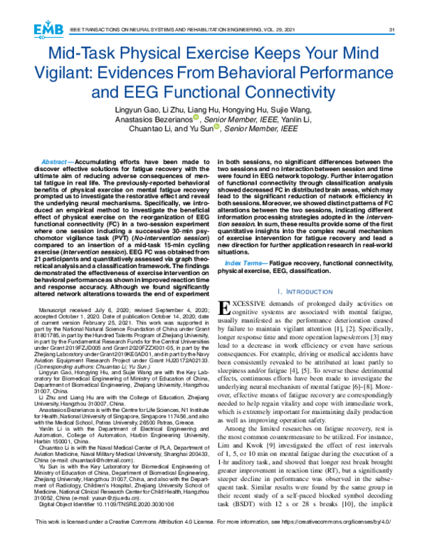 (PDF) Mid-Task Physical Exercise Keeps Your Mind Vigilant: Evidences ...