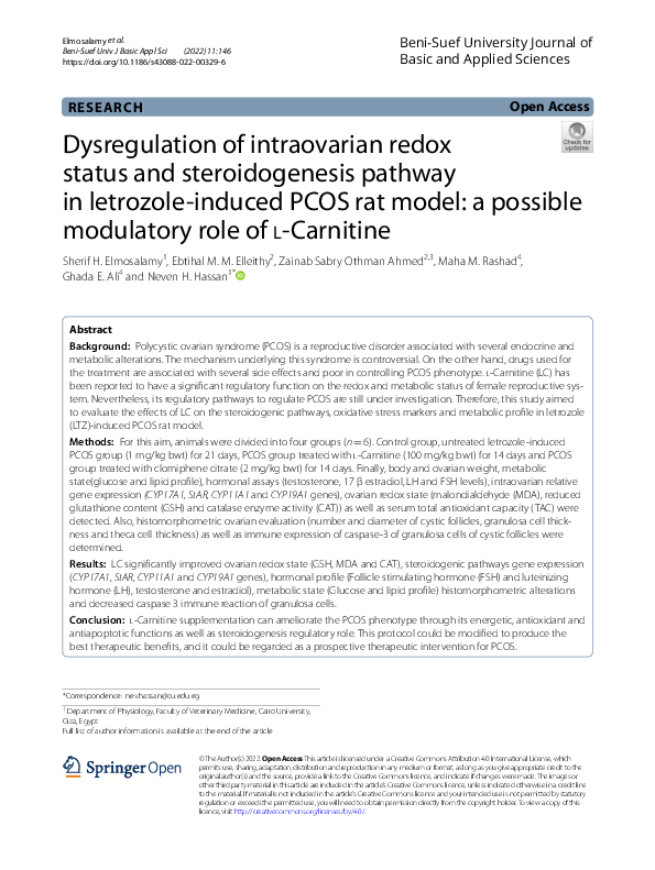 (PDF) Dysregulation of intraovarian redox status and steroidogenesis ...