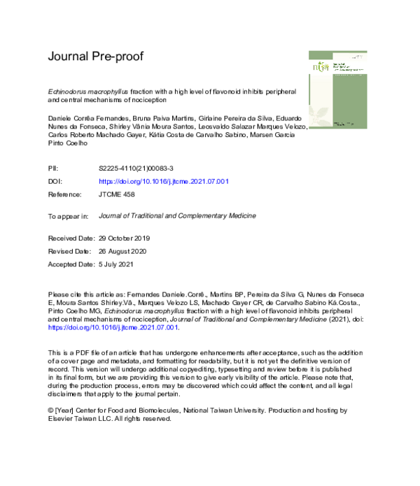 (PDF) Echinodorus macrophyllus fraction with a high level of flavonoid ...