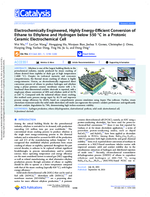 (PDF) Electrochemically Engineered, Highly Energy-Efficient Conversion ...