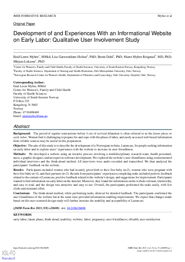 (PDF) Development of and Experiences With an Informational Website on ...