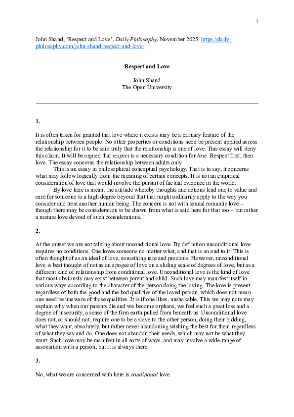 (PDF) Respect and Love