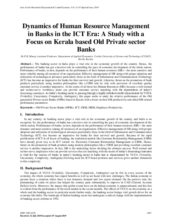 (PDF) Dynamics of Human Resource Management in Banks in the ICT Era: A ...
