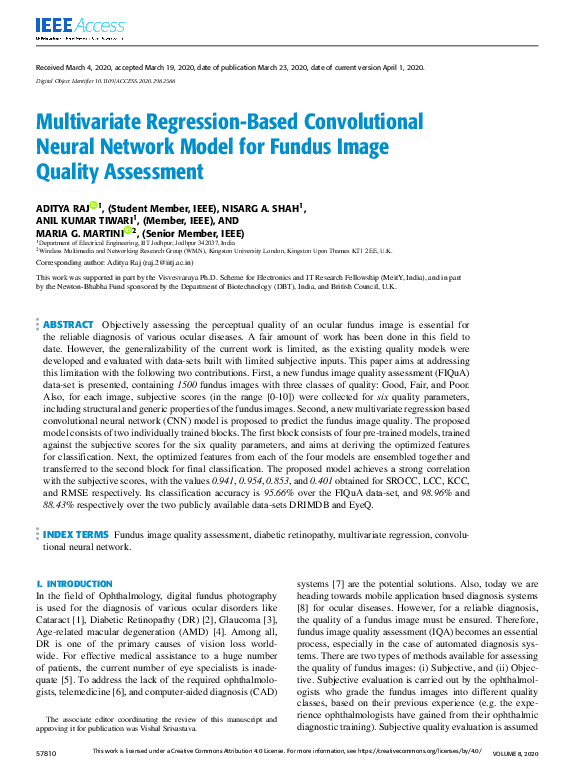 (PDF) Multivariate Regression-Based Convolutional Neural Network Model for Fundus Image Quality ...