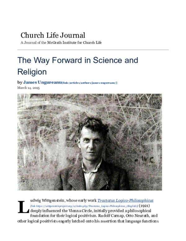 (PDF) The Way Forward in Science and Religion