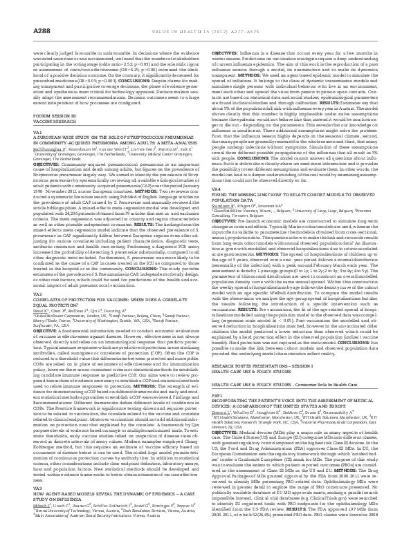 (PDF) PHP1 Incorporating the Patient's Voice Into the Assessment of Medical Devices: A ...