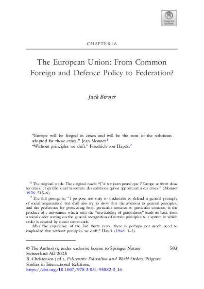 (PDF) The European Union: from common foreign and defence policy to ...
