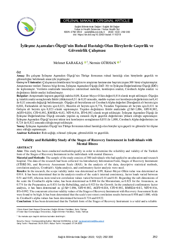 (PDF) Validity and Reliability Study of the Stages of Recovery ...