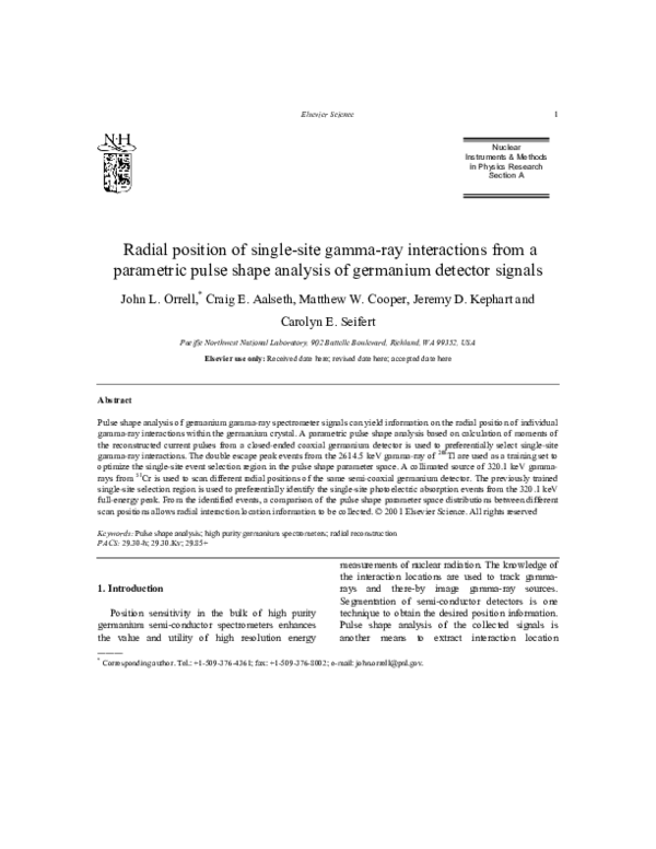 (PDF) Radial position of single-site gamma-ray interactions from a ...