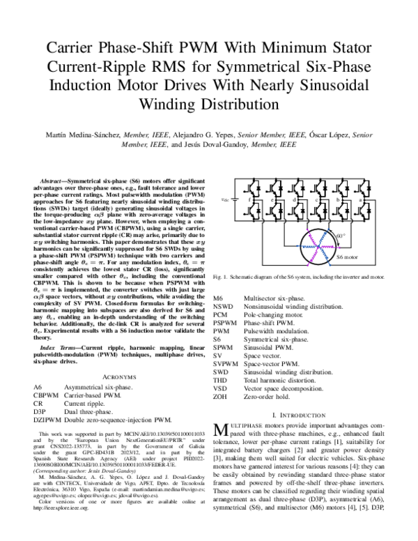 (PDF) Carrier Phase-Shift PWM With Minimum Stator Current-Ripple RMS for Symmetrical Six-Phase ...