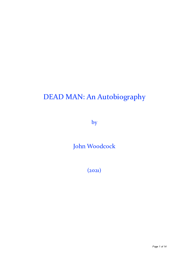 (PDF) DEAD MAN: An Autobiography (edited 2025)