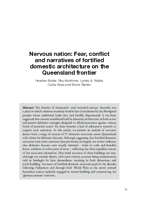 (PDF) Nervous nation: Fear, conflict and narratives of fortified ...