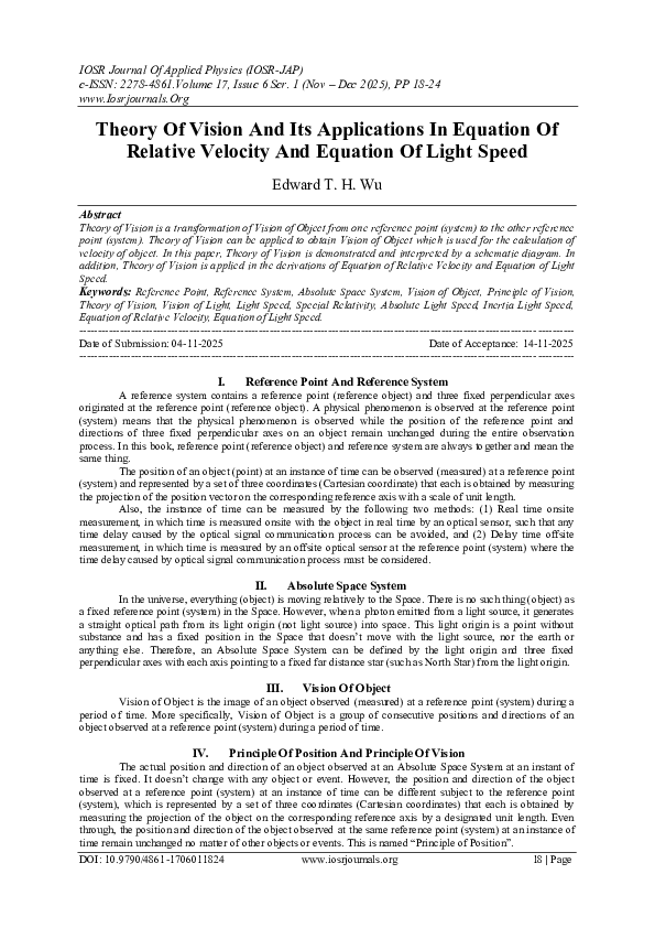 (PDF) Theory Of Vision And Its Applications In Equation Of Relative ...