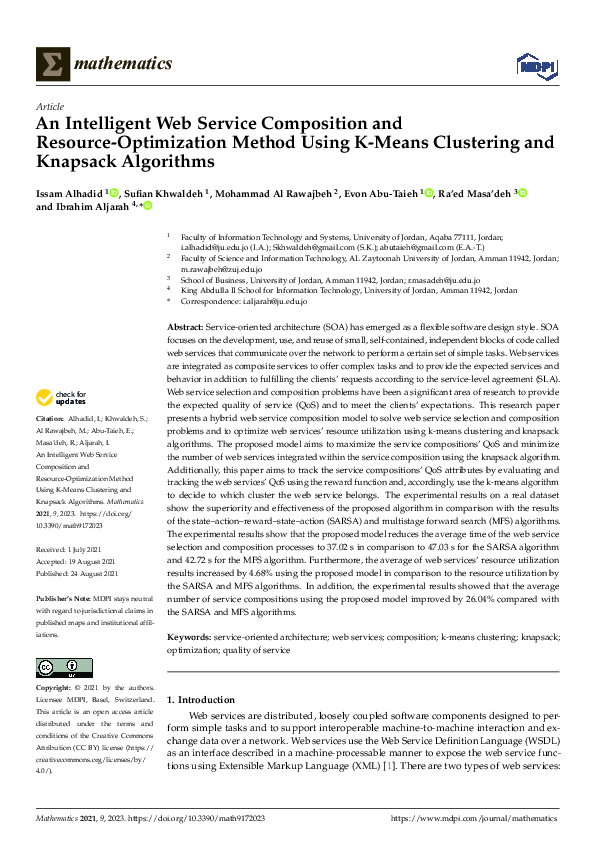 (PDF) An Intelligent Web Service Composition and Resource-Optimization Method Using K-Means ...