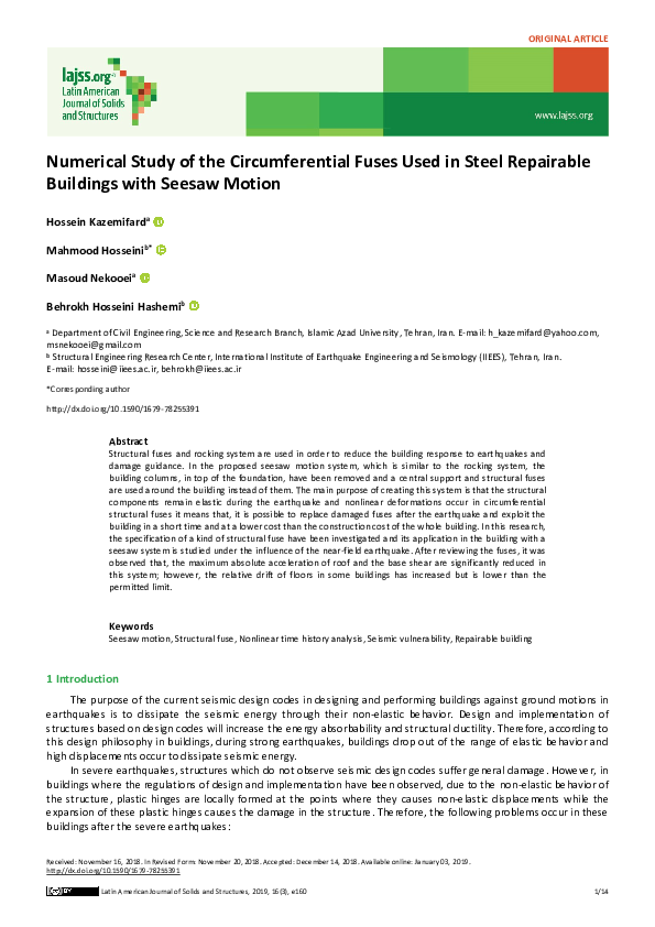 (PDF) Numerical Study of the Circumferential Fuses Used in Steel ...