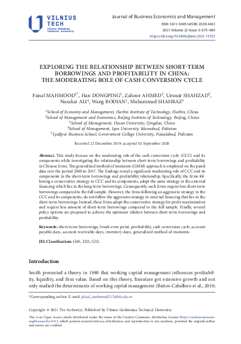 (PDF) Exploring the Relationship Between Short-Term Borrowings and ...
