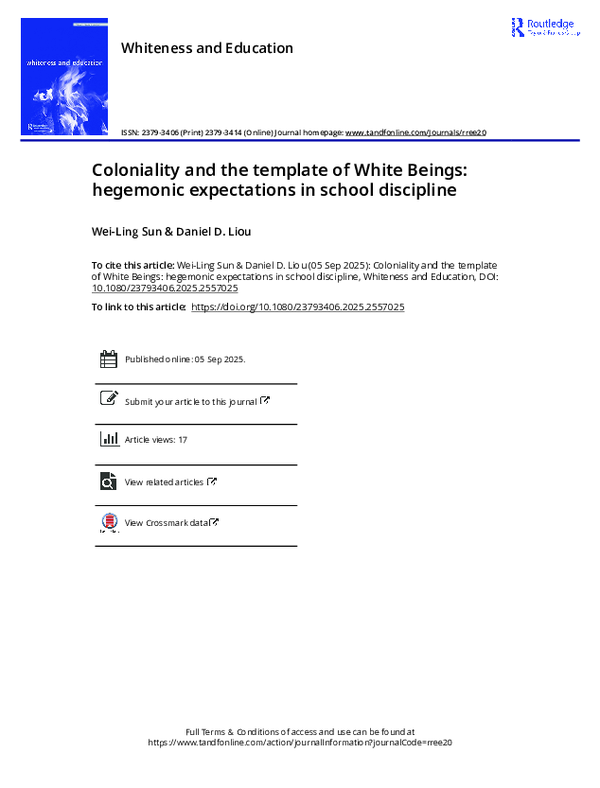 (PDF) Coloniality and the template of White Beings: hegemonic ...