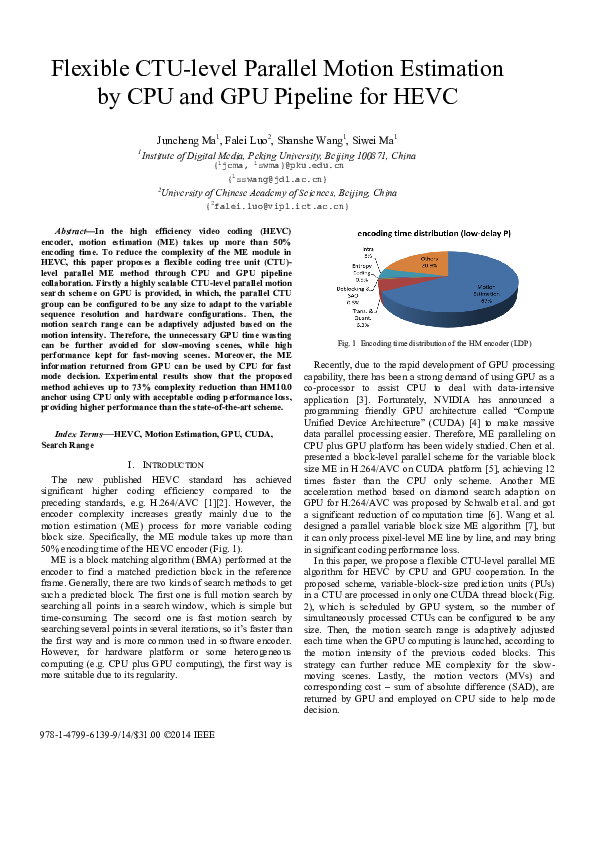 (PDF) Flexible CTU-level parallel motion estimation by CPU and GPU ...