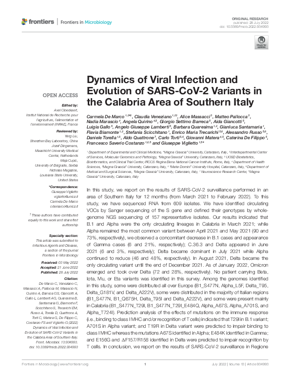(PDF) Dynamics of Viral Infection and Evolution of SARS-CoV-2 Variants ...