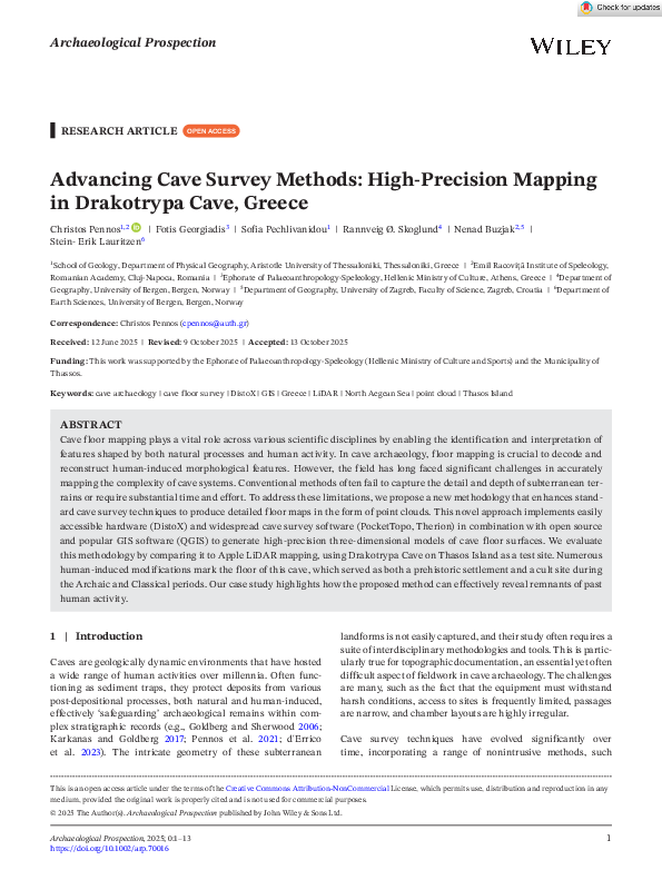 (PDF) Advancing Cave Survey Methods: High-Precision Mapping in ...