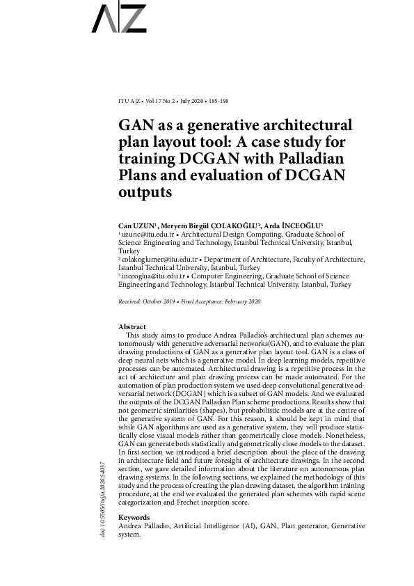 (PDF) GAN as a generative architectural plan layout tool: A case study ...