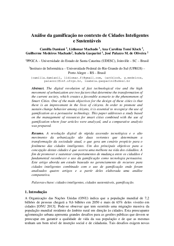 (PDF) Analysis of gamification in the context of Smart and Sustainable ...